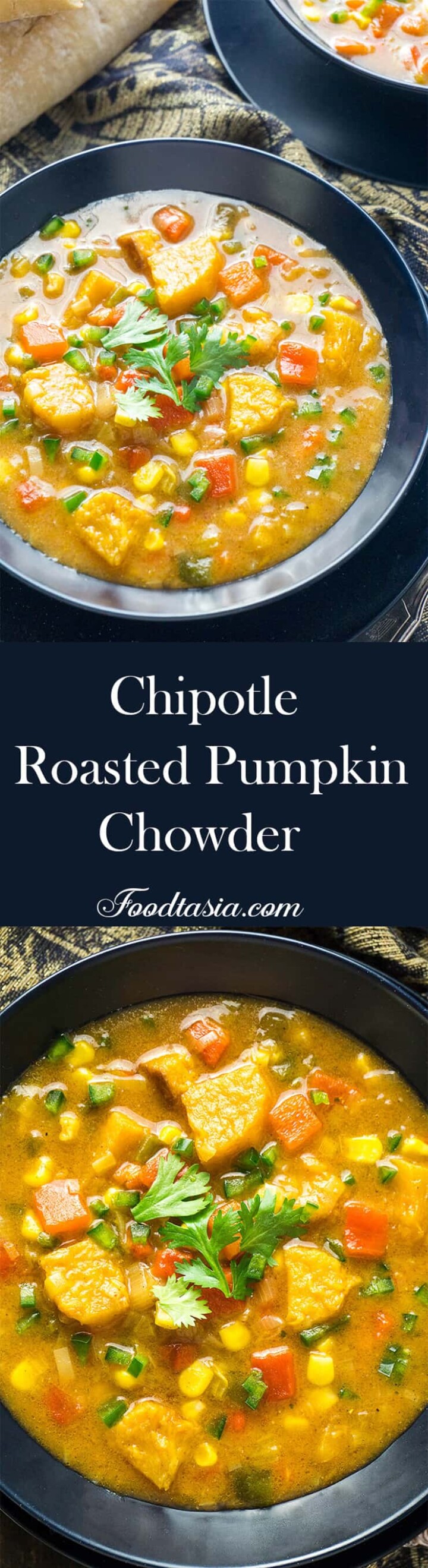 Chipotle Roasted Pumpkin Chowder | Foodtasia