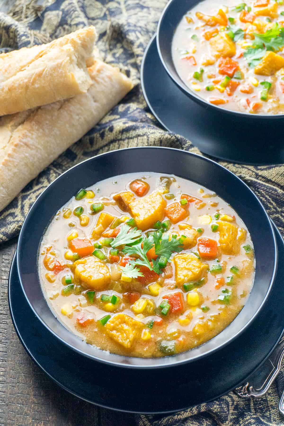 Chipotle Roasted Pumpkin Chowder | Foodtasia