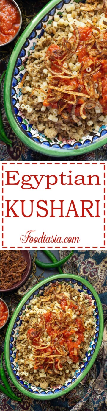 Egyptian Koshari Recipe (Kushari) | Foodtasia