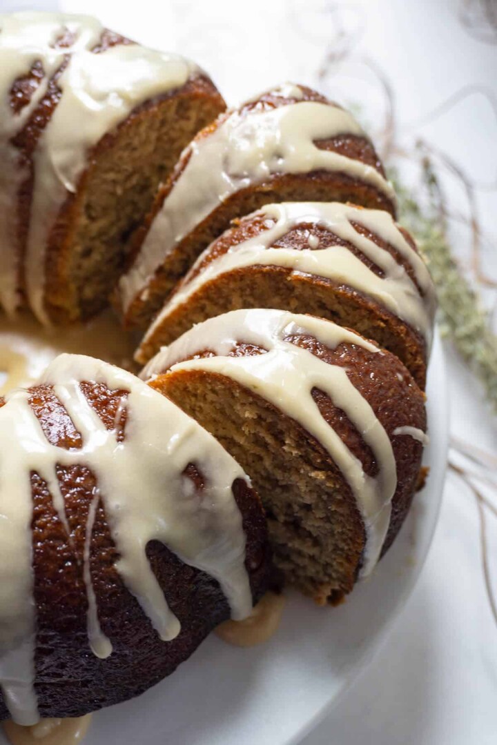 Triple Glazed Caramel Apple Cider Cake | Foodtasia