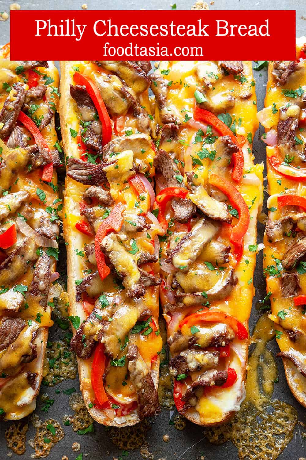 Cheesy Philly Cheesesteak Bread | Foodtasia