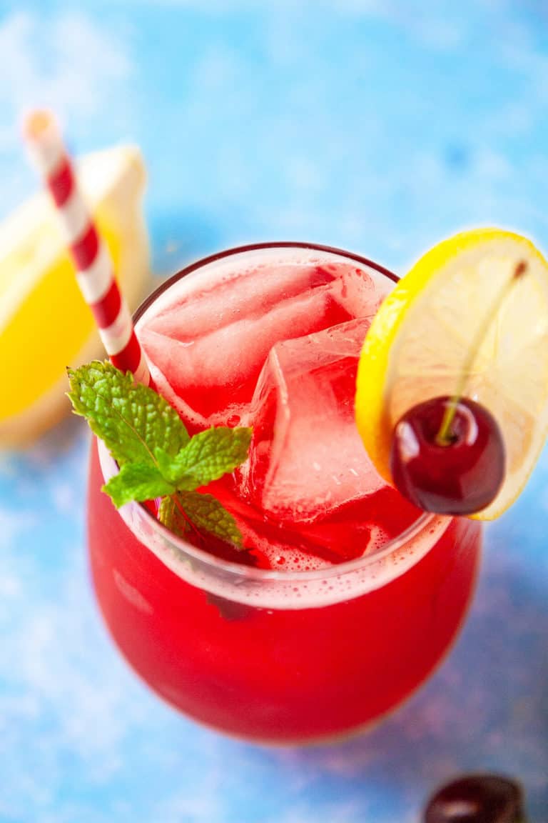 Easy Cherry Lemonade | Foodtasia