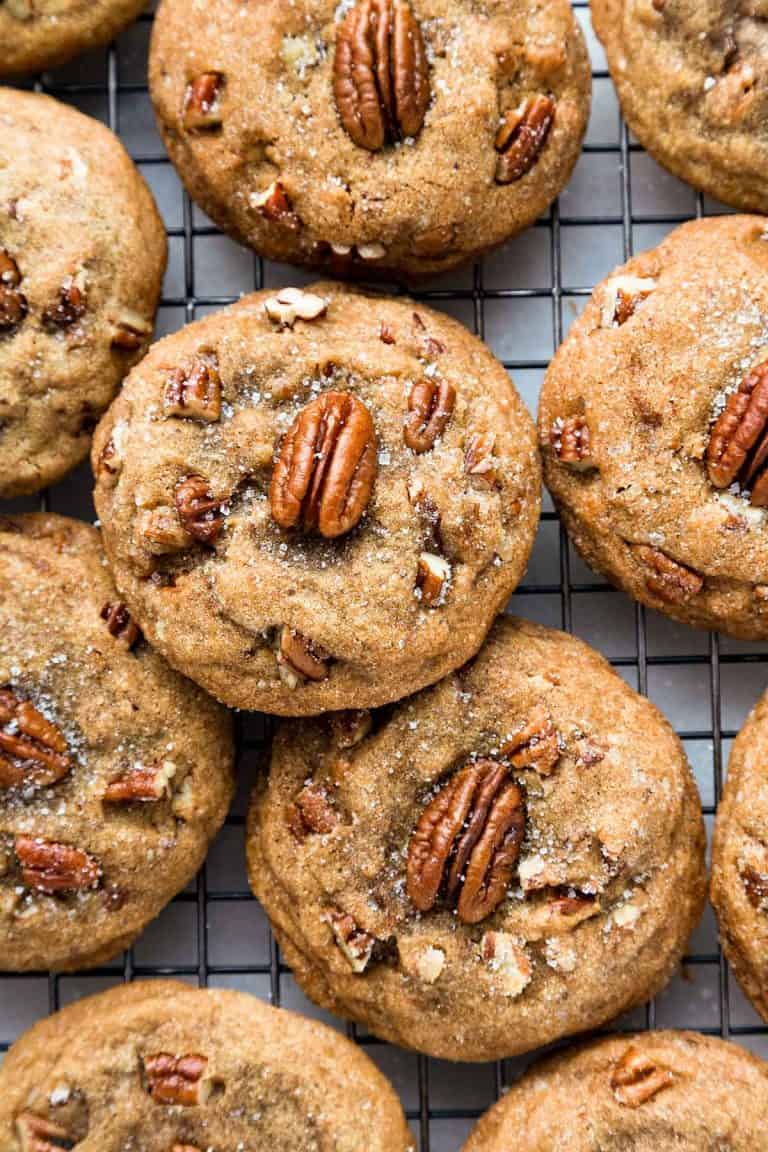 The BEST Thick and Chewy Browned Butter Pecan Cookies | Foodtasia