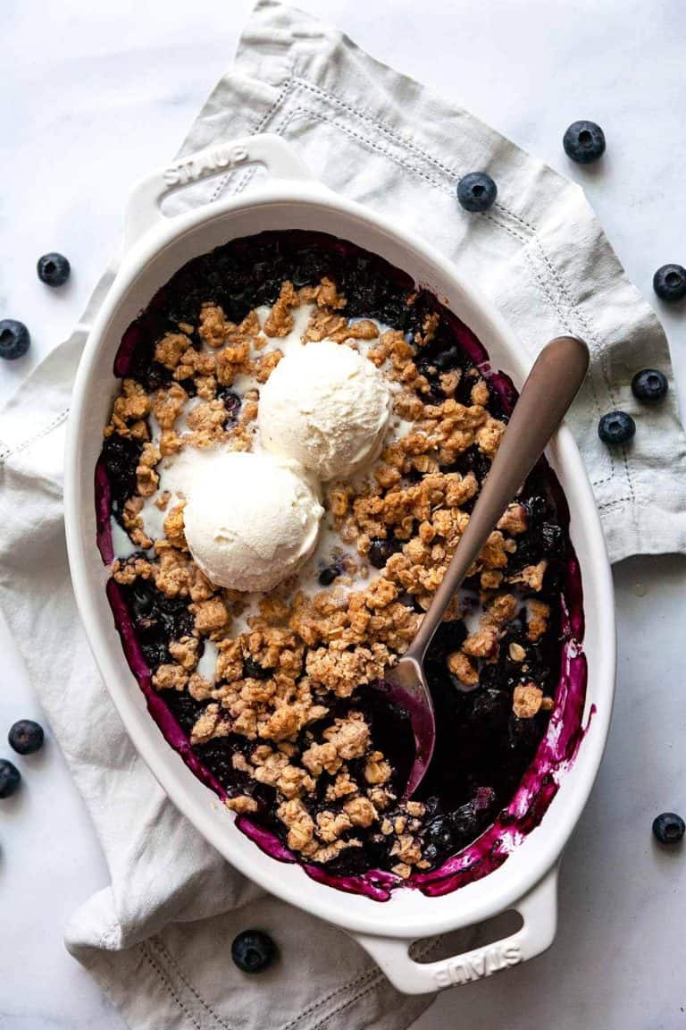 Quick and Easy Blueberry Crisp Recipe| Foodtasia - the VERY BEST
