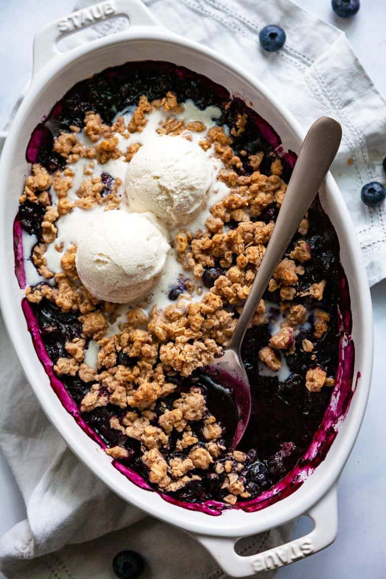 Quick and Easy Blueberry Crisp Recipe| Foodtasia - the VERY BEST