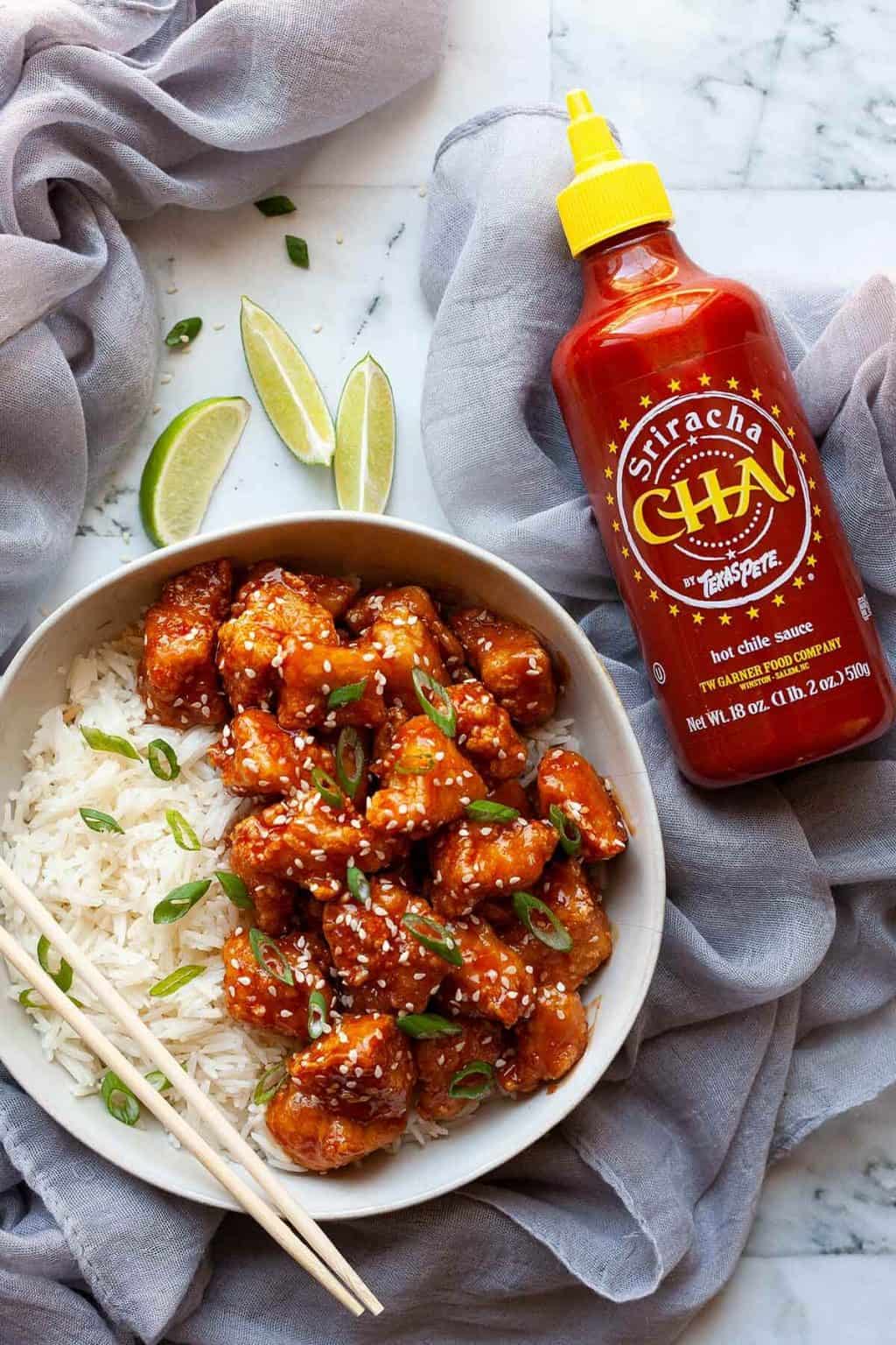 The BEST Honey Sriracha Chicken | Foodtasia