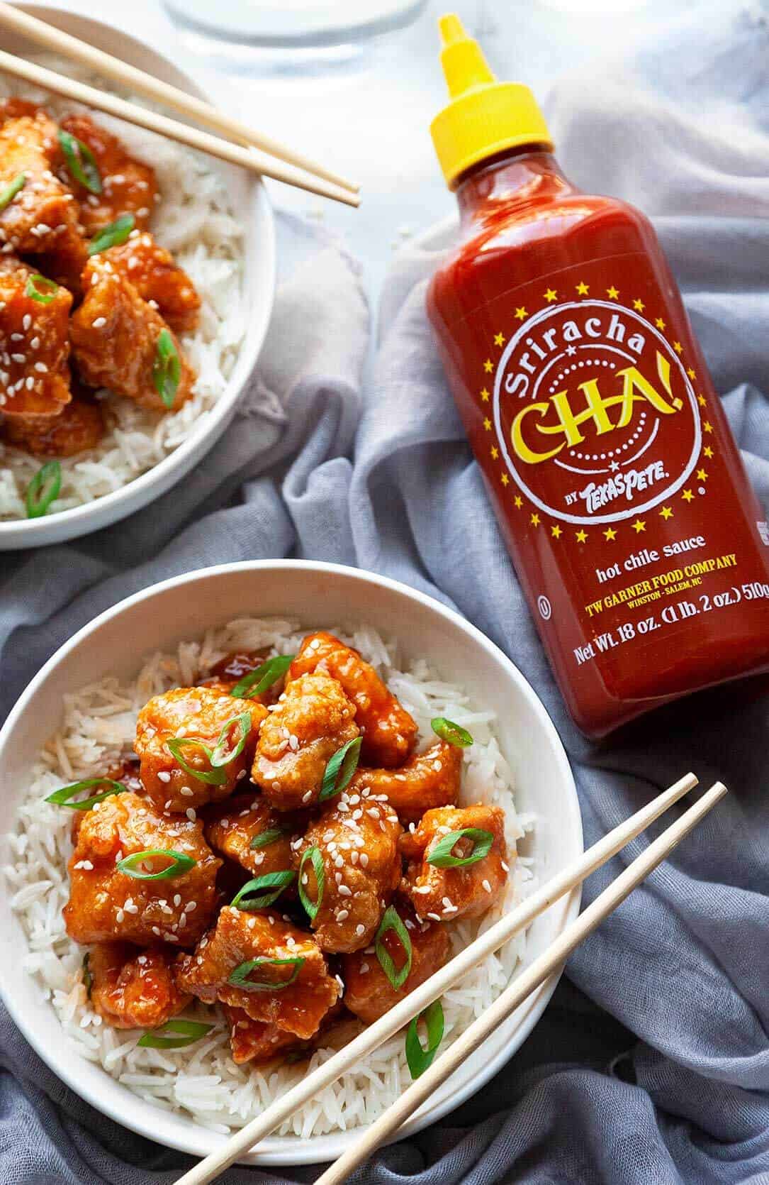The BEST Honey Sriracha Chicken | Foodtasia