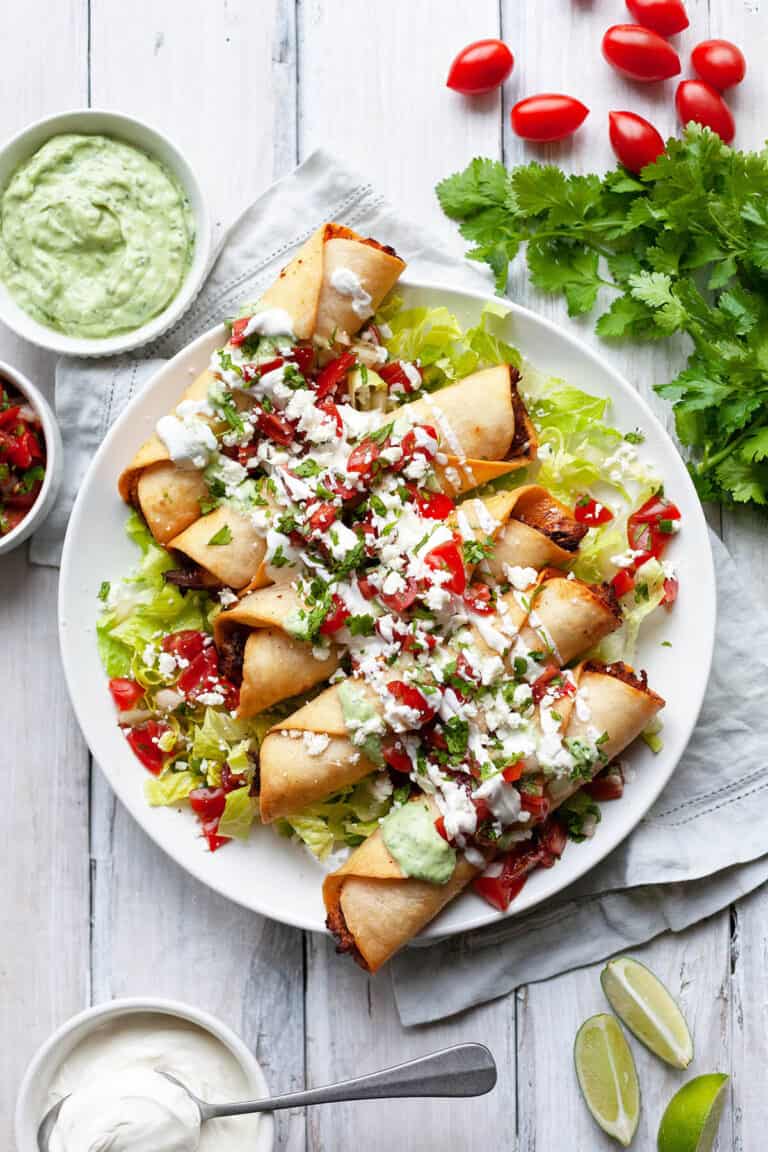 Easy Chicken Flautas Recipe | Foodtasia